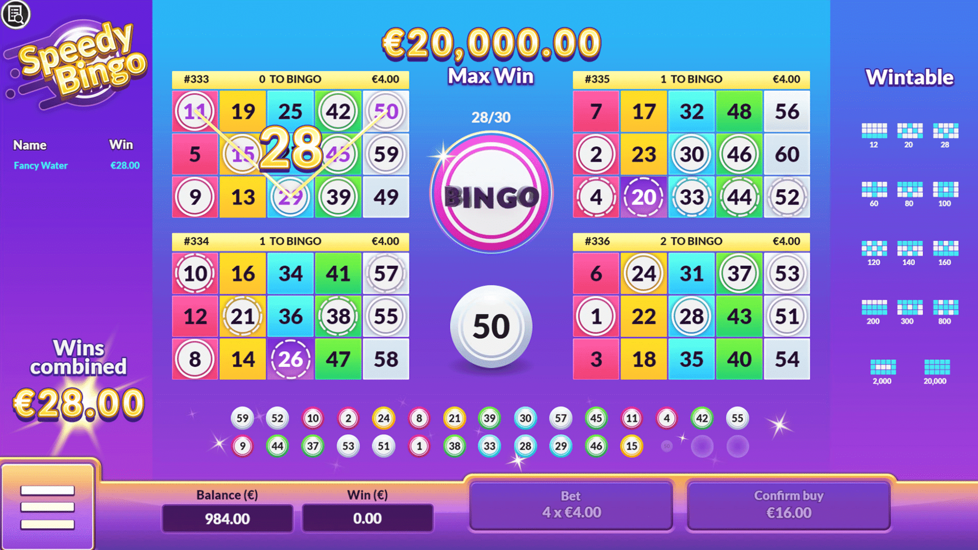 Speedy Bingo - Air Dice